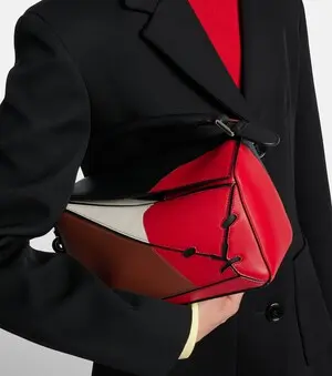 Loewe Puzzle Lion Intarsia Small Shoulder Bag