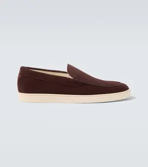 Brunello Cucinelli Chevron Suede Slip-on Shoes - Brown