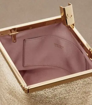JIMMY CHOO Metallic Leather Clutch - Gold