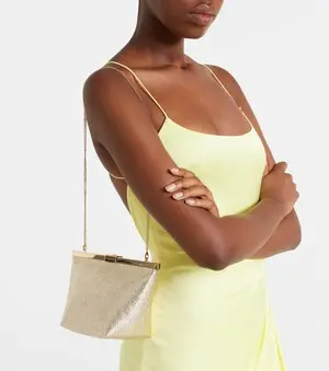 JIMMY CHOO Metallic Leather Clutch - Gold