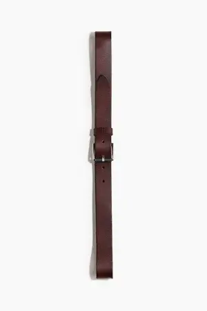 H&m Leather Belt With Metal Buckle - Brown