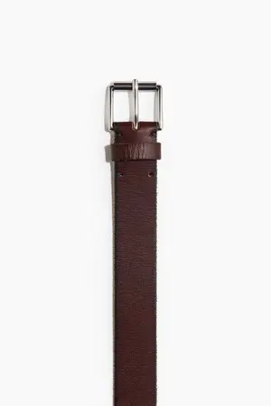 H&m Leather Belt With Metal Buckle