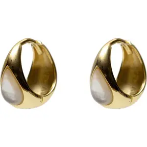 Argento Vivo Mother-of-pearl Teardrop Huggie Hoop Earrings - Gold