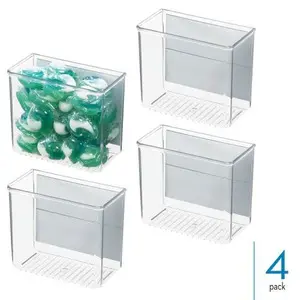 IDESIGN Magnetic Organizer Bins For Laundry Roomset Of 4