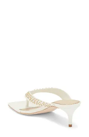 Cinq À Sept Frankie Studded Leather Thong Sandal - Ivory/gold