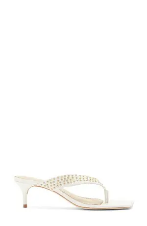 Cinq À Sept Frankie Studded Leather Thong Sandal - Ivory/gold