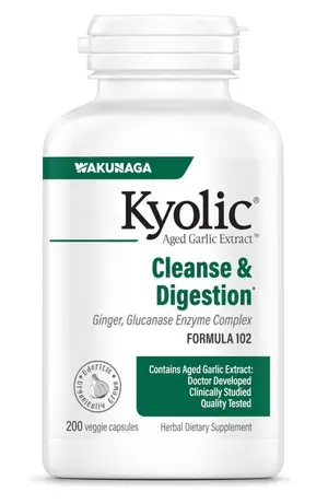 KYOLIC Aged Garlic Extract Formula 102, Cleanse & Digestion, Ginger And Enzyme Complex