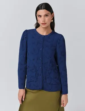 GHOST LONDON Zara Crepe Button Through Jacket