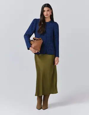 GHOST LONDON Zara Crepe Button Through Jacket
