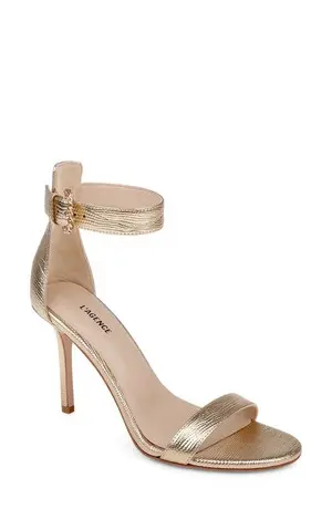 L'Agence Gisele Ankle Strap Sandal - Gold Lizard