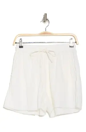 Elan Raw Edge Hem Cotton Cover-up Shorts