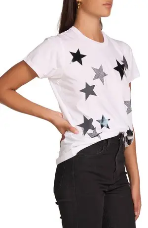Lauren Moshi Wolf X Black Crystal Multi Stars Top