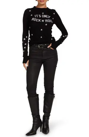 Lauren Moshi Mckinley "only Rock 'n Roll" Graphic Top