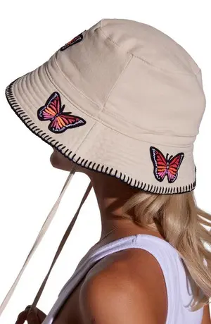 Lauren Moshi Aria Color Butterfly Bucket Hat