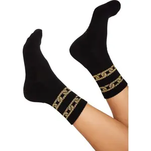 Lauren Moshi Sariah Gold Metallic Chain Midi Socks