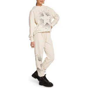 Lauren Moshi Tanzy Stud Starburst Sweatpants - Ivory
