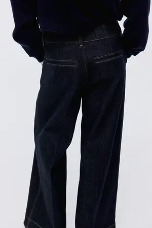 H&m High-waisted Wide-leg Jeans