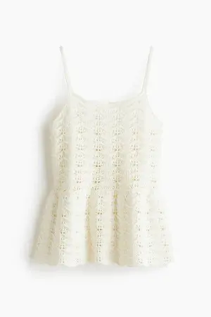 H&m Crochet-look Peplum Top