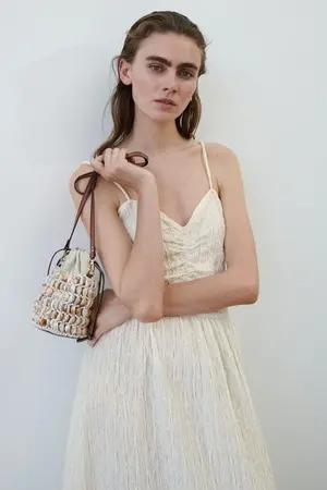 H&m Crinkled Strappy Midi Dress