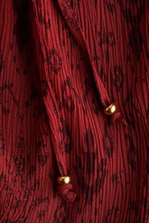 H&m Viscose Drawstring Trousers - Red/patterned