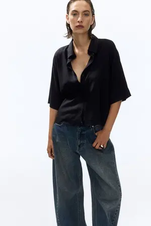 H&m Oversized Linen-blend Shirt