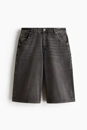 H&m Baggy Denim Shorts - Brown
