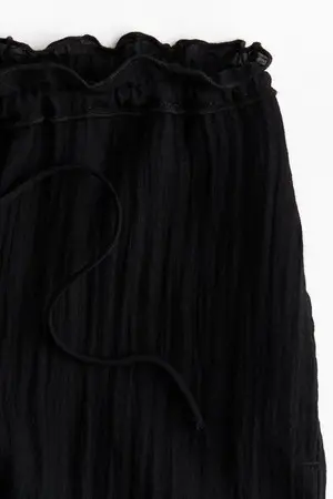 H&m Loose-fit Crinkled Balloon Drawstring Trousers - Black