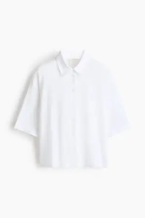H&m Oversized Linen-blend Shirt - White
