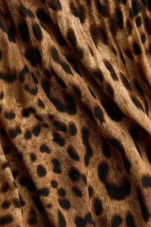H&m Plissé Leopard Print Maxi Skirt - Beige/leopard Print