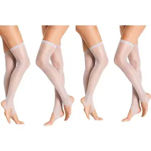 LECHERY® 4-pack Stirrup Thigh High Stockings - Grey
