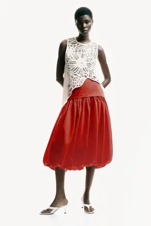 H&m Asymmetric Crochet-look Top