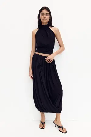 H&m Bubble-hem Maxi Skirt