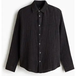H&m Regular Fit Cotton Muslin Shirt