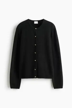 H&m Fine-knit Cardigan - Black