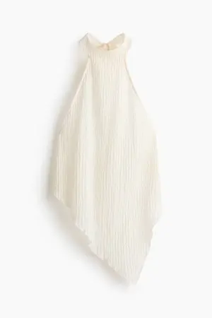 H&m Crinkled Halterneck Top With Tie Detail