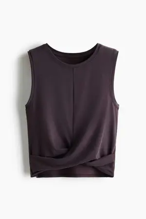 H&M Slim Fit Twist-detail Sports Vest Top