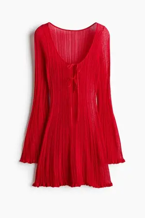 H&m Rib-knit Beach Dress - Red