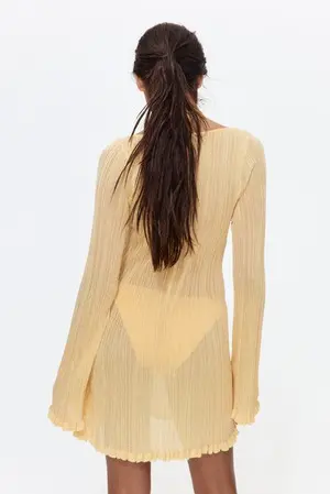 H&m Rib-knit Beach Dress - Yellow