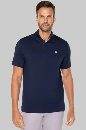 Coolibar Victory Lap Short Sleeve Polo - Navy
