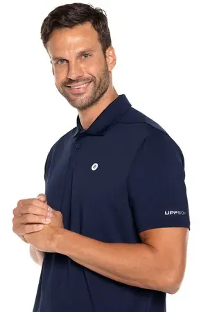 Coolibar Victory Lap Short Sleeve Polo - Navy