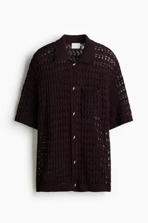 H&m Crochet-look Cotton Cardigan