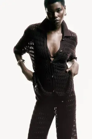 H&m Crochet-look Cotton Cardigan