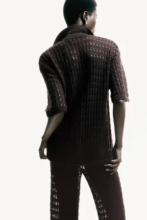 H&m Crochet-look Cotton Cardigan