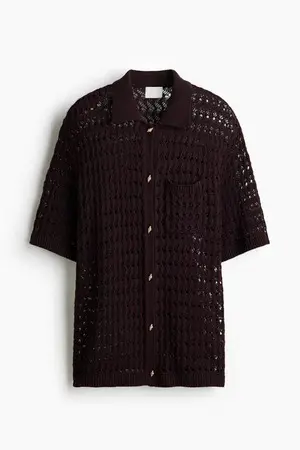 H&m Crochet-look Cotton Cardigan