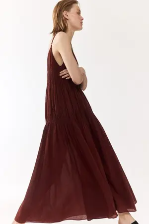H&m Smocked Strappy Maxi Dress - Rust Brown