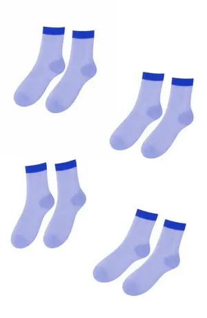 LECHERY® 8-pack Glossy Sheer Everyday Knee-highs - Blue