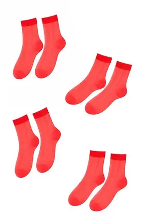 LECHERY® 8-pack Glossy Sheer Everyday Knee-highs - Red
