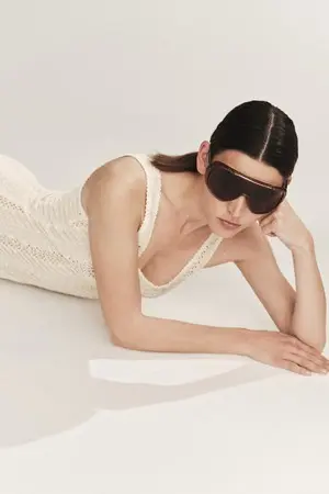 H&m Crochet-look Midi Dress With Wide Straps And A-line Silhouette