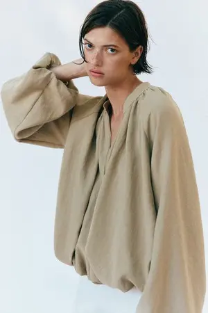 H&m Bubble Hem Jacket With Detachable Scarf