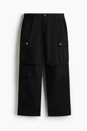 H&m Loose Fit Cargo Trousers - Black
